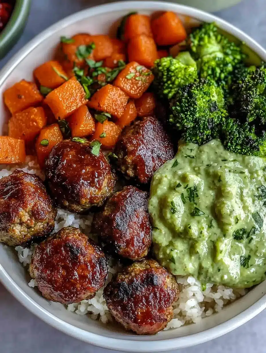 Barbecue Meatball Bowls with Avocado Goddess Sauce: An Incredible ...