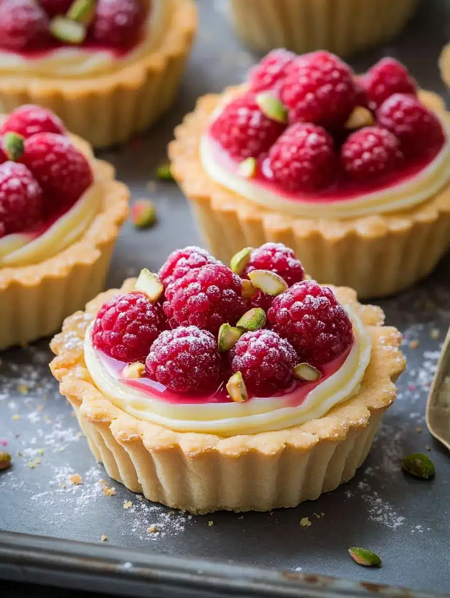 Raspberry Pistachio Cream Tarts with Raspberry Drizzle: An Incredible ...